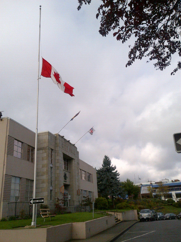 Canadian Flag lowered to half-mast at Nanaimo City Hall | City of Nanaimo